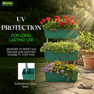 3 Tier Planter Raised Garden Bed Vertical Elevated Layer Grow Box