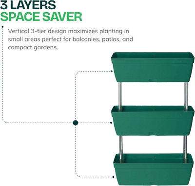 3 Tier Planter Raised Garden Bed Vertical Elevated Layer Grow Box