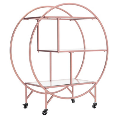 3 Tier Rose Gold Kitchen Trolley Storage Display Rack