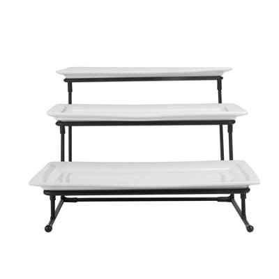 3 Tier Serving Set Platters Maison and White