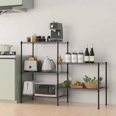 3 Tier Shelving Unit Steel Storage Rack Adjustable Shelves Levelling Feet