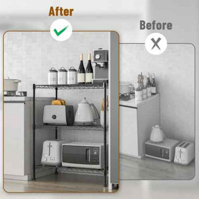 3 Tier Shelving Unit Steel Storage Rack Adjustable Shelves Levelling Feet