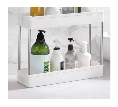 3-Tier Slim Storage Trolley with Wheels - Rolling Utility Cart for ...