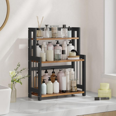 3-Tier Spice Organizer, Bamboo Kitchen Storage Rack, Desktop Spice ...