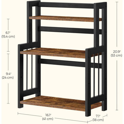 3-Tier Spice Organizer, Bamboo Kitchen Storage Rack, Desktop Spice ...