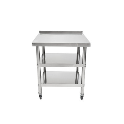 3-Tier Stainless Steel Kitchen Table Prep Table with Smooth Castors and ...