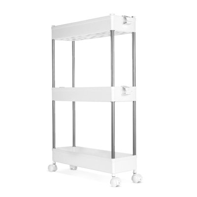 3 Tier Storage Trolley Organiser - White | DIY at B&Q