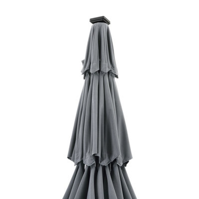 3-Tier Umbrella with Solar Lights and Fillable Patio Umbrella Stand ...