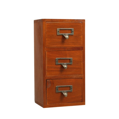 3-Tier Vintage Desktop with 3 Drawer Desktop Organizer Small Tabletop ...