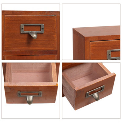 3-Tier Vintage Desktop with 3 Drawer Desktop Organizer Small Tabletop ...