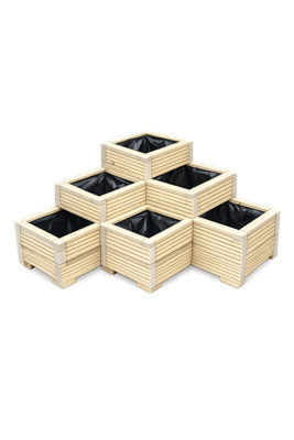 3 Tiered L Shape Corner With Square Garden Wooden Decking Planter