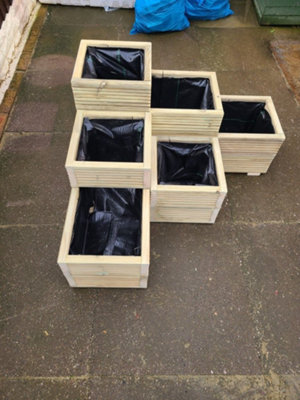 3 Tiered L Shape Corner With Square Garden Wooden Decking Planter