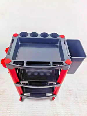3 Tiers Auto Detailing Cart Car Wash Tool Organiser Wheels Valet Trolley