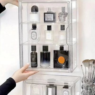 3 Tiers Clear Display Case Storage Organizers Box Magnetic Door for Figures