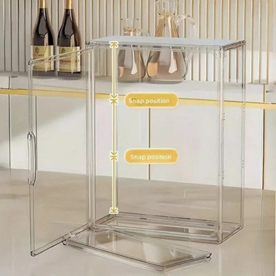 3 Tiers Clear Display Case Storage Organizers Box Magnetic Door for Figures