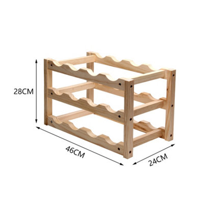 3 Tiers Creative Folding Solid Wood Wine Rack
