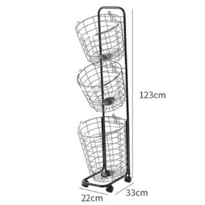3 Tiers Laundry Basket Hamper Removable Washing Basket Bin Clothes ...