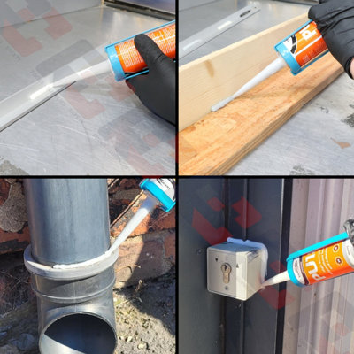 3 Tubes of PU18 Polyurethane Adhesive Sealant White 310ml Tube