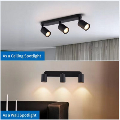 3 Way Ceiling Spotlight Adjustable Kitchen Bar Spot Light LED GU10 ...