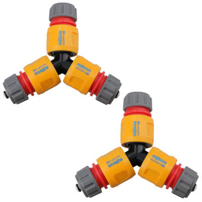 3 Way Garden Hose Pipe Coupler Connector Joiner and 3 Hozelock Quick ...