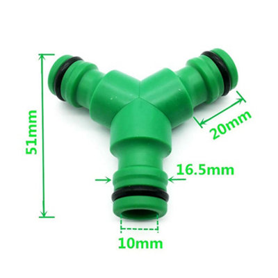 3 Way Garden Hose Pipe Lock Coupling Splitter Male Adaptor Connector ...