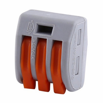 3 Way Spring Terminal Block Reusable Electric Cable Wire Connector 100Pcs