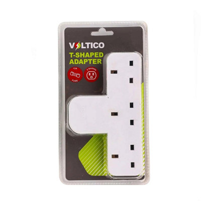 3 Way T-Shape Socket White Adaptor
