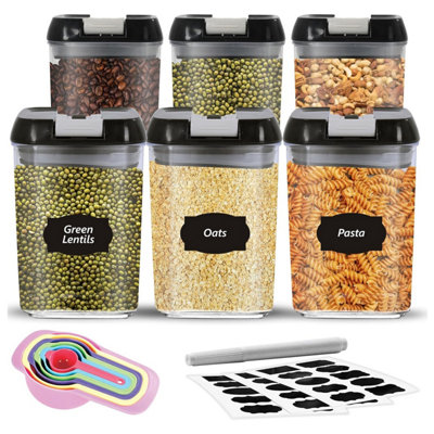 3 x 1.2 Litre Easy To Use Durable Cereal & Dry Food Storage Containers ...