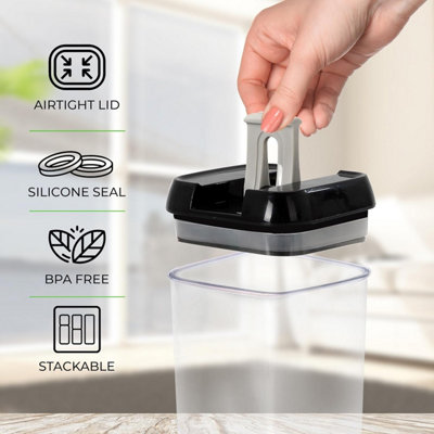 3 x 1.2 Litre Easy To Use Durable Cereal & Dry Food Storage Containers ...