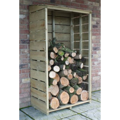 3 x 1.5 (0.88m x 0.44m) - Tall Wall Log Store - Pressure Treated | DIY ...