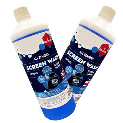 3 x 1 Litre Blue All Seasons Highly Effective Smear Vehicle Screen Wash