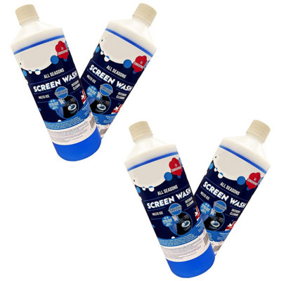 3 x 1 Litre Blue All Seasons Highly Effective Smear Vehicle Screen Wash