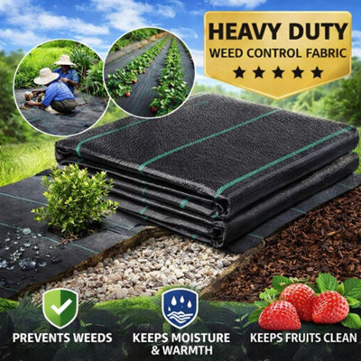 3 x 10 m / 9.8 x 32.8 ft Weed Control Membrane, Weed Control Woven ...
