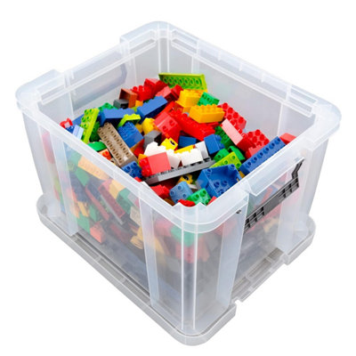 3 x 10L Strong Plastic Reinforced Storage Containers With Snap Closure Lids