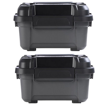 3 x 18L Black Storage Bunker Trough Trunks Heavy Duty Robust DIY ...