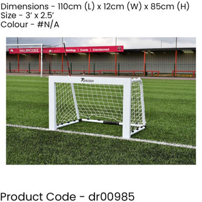 3 x 2.5ft Mini Folding Aluminium Target Goal Posts & Net Set - Football ...