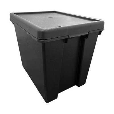 3 x 24 Litre Extra Large Super Strong Stackable & Nestable Black Impact ...
