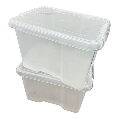 3 x 24 Litre Multipurpose Plastic Storage Containers Useful Boxes ...