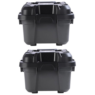 3 x 31L Black Storage Bunker Trough Trunks Heavy Duty Robust DIY ...