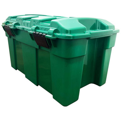 3 x 40 Litre Large Capacity Indoor Outdoor Green Garden Storage Boxes ...