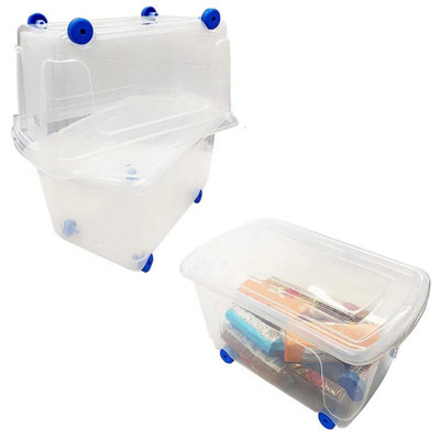 3 x 70 Litre Strong Plastic Storage Boxes For Home, Office & Schools ...