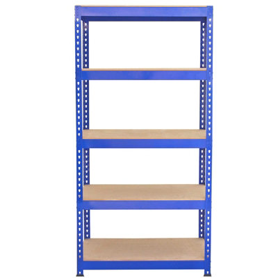 3 x 90cm & 2 x 120cm Blue Racking Bay Unit 5 Tier Heavy Duty Steel ...