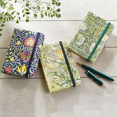 3 x Arts and Crafts Style Notebooks - Floral Design Notepads with 80 ...