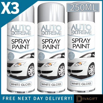 3 x AX Multi-Surface White Gloss Paint 250ml Can
