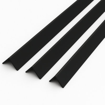 3 x Black Rigid Angle 100mm x 100mm x 1 Metre