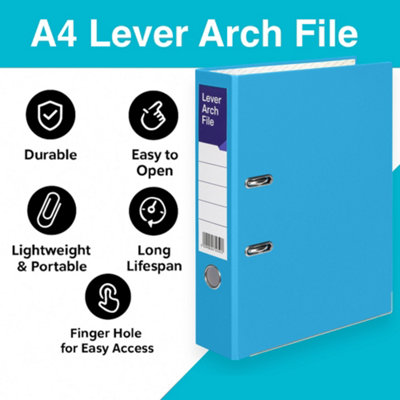 3 x Blue Lever Arch File A4 Ring Binder Folder Files Office Document ...