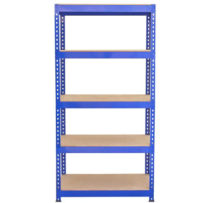 3 x Blue Racking Bay Unit 5 Tier Heavy Duty Steel Metal 200kg capacity ...