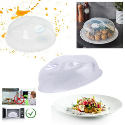 3 x BPA Free & Dishwasher Safe Microwave Plate Cover (25cm) Prevents ...