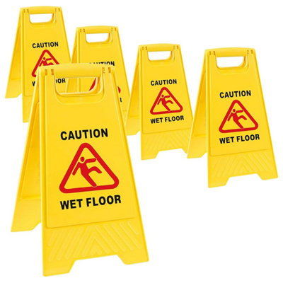3 x Bright Yellow 'A' Frame Wet Floor Safety Warning Caution Sign ...