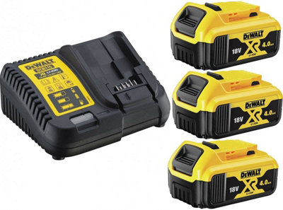 3 X DEWALT DCB182 4.0AH 18V XR LITHIUM ION BATTERY + DCB115 CHARGER ...